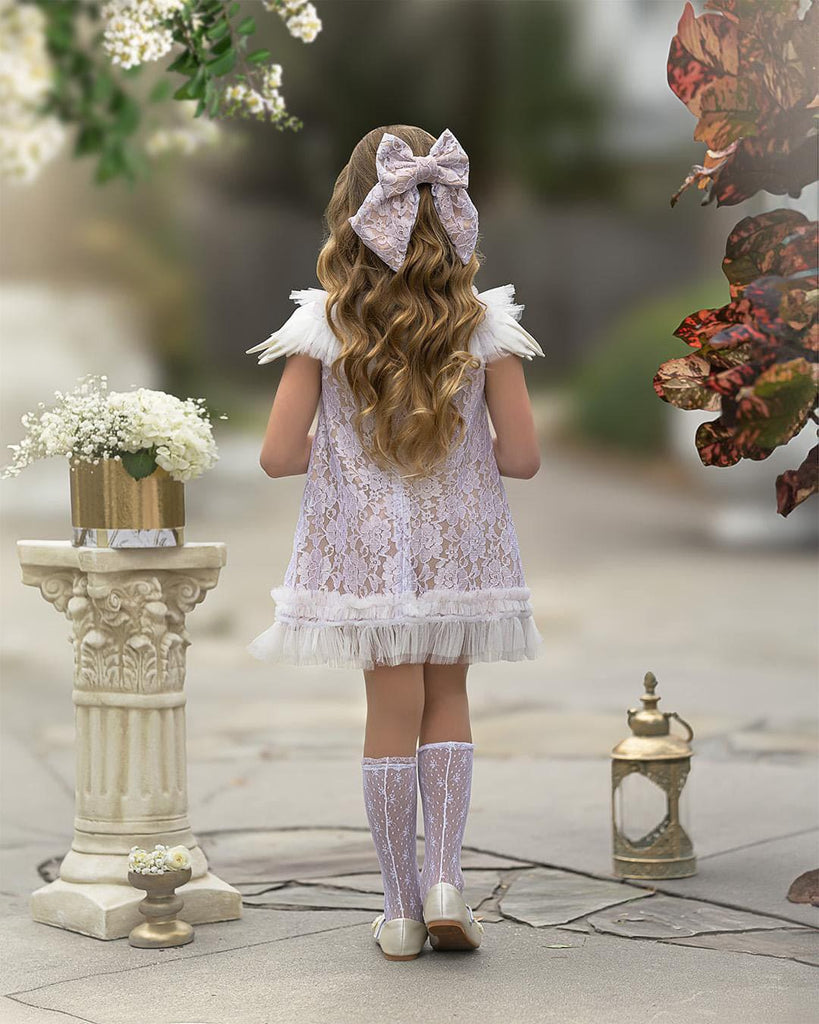 Dove Lace Overlay Beige Dress – Petite Maison Kids