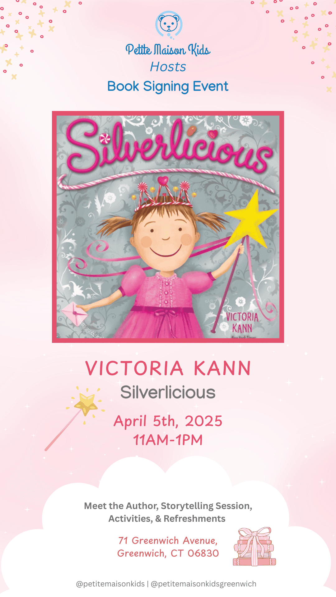 Silverlicious Storytelling Session with Author Victoria Kann April 5th