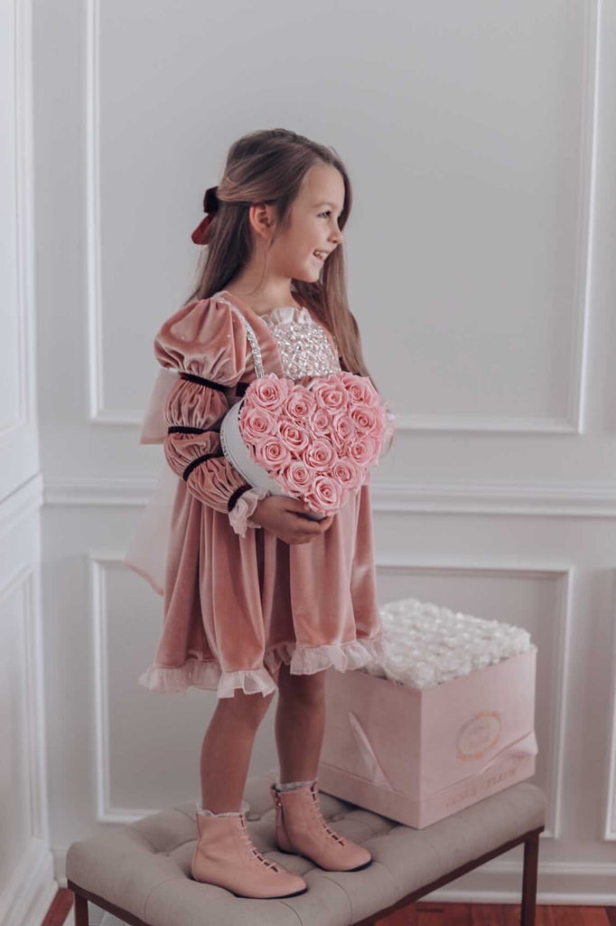Juliette Pink Velour Dress – Petite Maison Kids