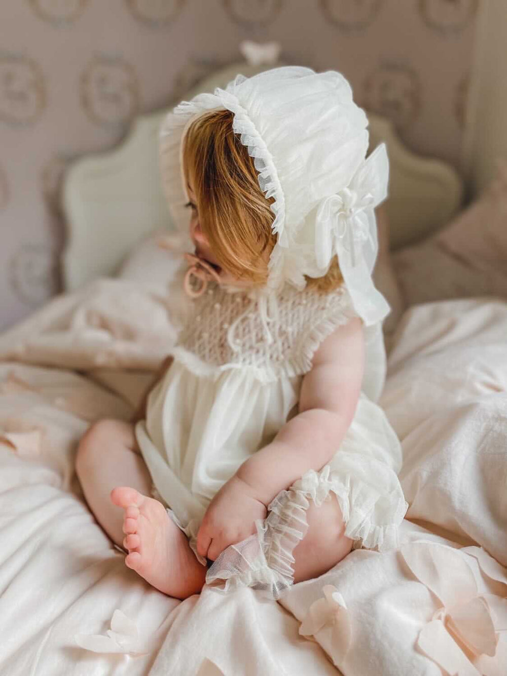 Bella Buttermilk Tulle Blouse and Bloomers Set