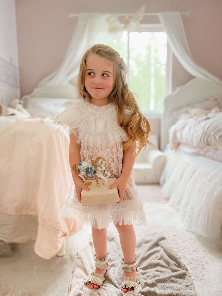Dove Lace Overlay Beige Dress – Petite Maison Kids