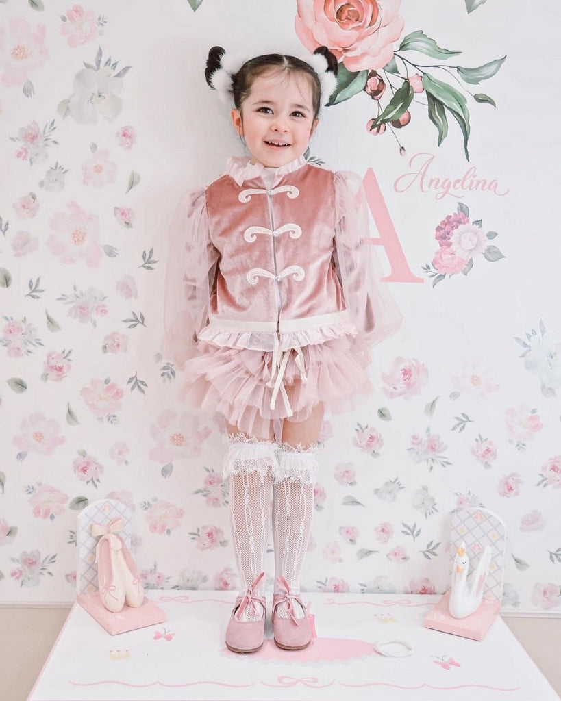 Clara Pink Velour Jacket and Bloomers Set – Petite Maison Kids