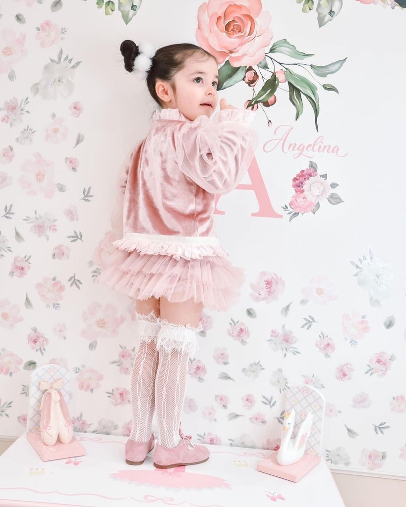 Clara Pink Velour Jacket and Bloomers Set – Petite Maison Kids