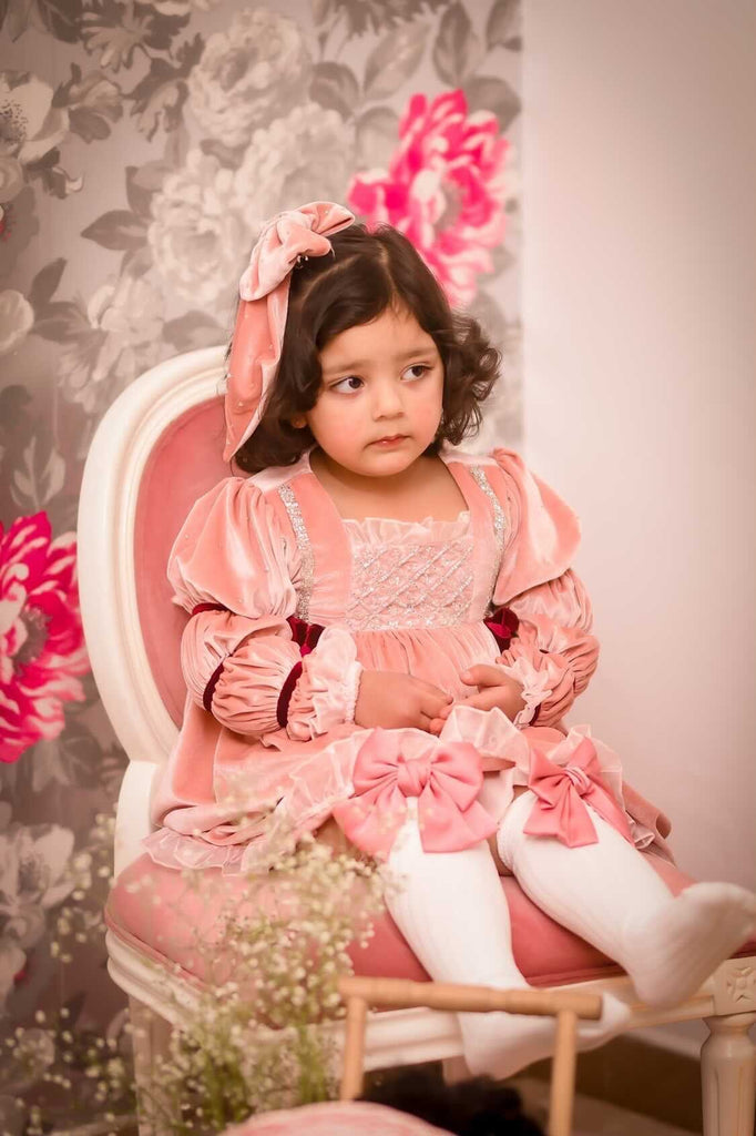Juliette Pink Velour Dress – Petite Maison Kids