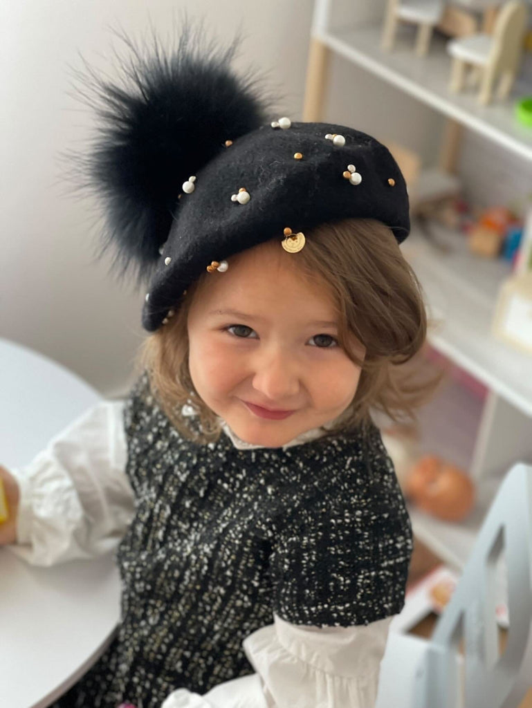Baby Wool Beret with Pearls – Petite Maison Kids