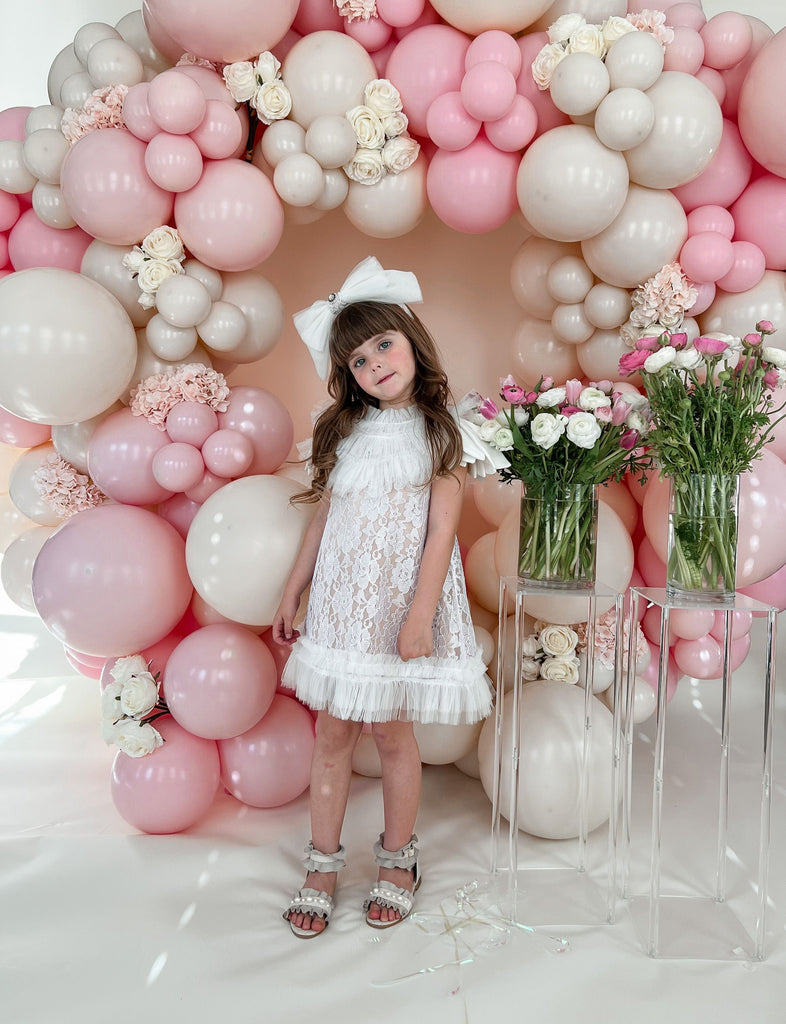 Dove Lace Overlay Beige Dress – Petite Maison Kids